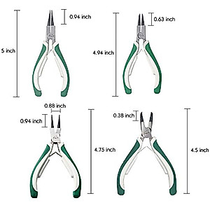 4 Pcs Mini Snap Ring Pliers Set Heavy Duty External/Internal Circlip Pliers with Straight/Bent Jaw for Ring Remover Retaining
