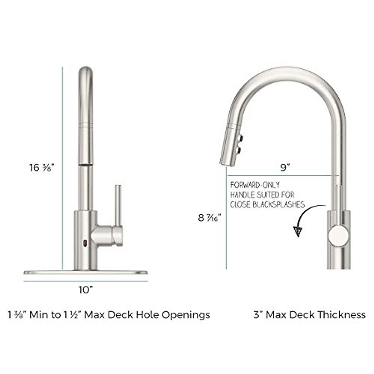 Pfister Stellen Touchless Kitchen Faucet with Pull Down Sprayer, Single Handle, High Arc, Stainless Steel Finish, LG529ESAS
