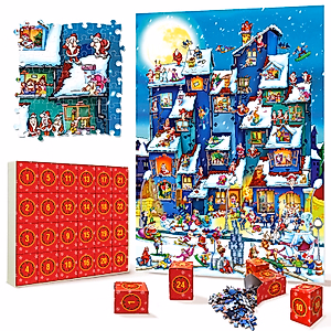 Advent Calendar 2023 Christmas Puzzles for Kids and Adults, 2023 Christmas 24 Days Countdown Calendars, Christmas Gifts for Boys Girls,1008 Pieces Christmas Puzzle in 24 Boxes,Christmas