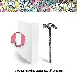 ENKAY - 6 in 1 Floral Hammer and Screwdriver, Multifunction Claw Hammer Tool with Flower Print (Pattern 3)