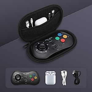 AKNES Hard Shell Controller Travel Case - Fits 8BitDo SN30 Pro, Zero 2, M30 and NEOGEO Controllers, Gulikit NS19 Series Controller, Portable & Protective Carrying Case