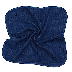 VeraSong Microfiber Kitchen Cleaning Cloth Thick Dish Rags Waffle Weave Washcloths Dish Cloths Ultra Absorbent Odor Free 12inch X 12inch 6 Pack Navy Blue