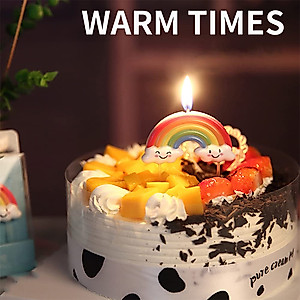 Cute Birthday Candle, Rainbow Cake Topper Cake Decoration Candle