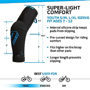 7 iDP Youth Transition Elbow Pads - Black & Blue (Small/Medium)