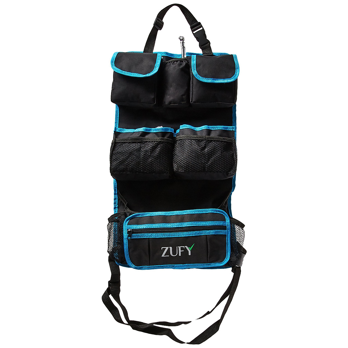 Zufy 5064456 Backseat Organizer with a Free Tire Pressure Gauge and an EBook, a Perfect Combination with Car Seat Stroller Travel System and Booster Seat.