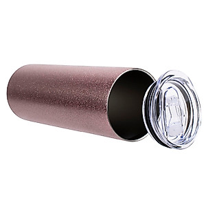 Elanze Designs Bumble Bee Hive Honeycomb Wrap-Around Design 20 Ounce Insulated Stainless Steel Coffee Travel Tumbler Mug Cup, Slide Top Lid & Reusable Straw, Bubblegum Pink Glitter