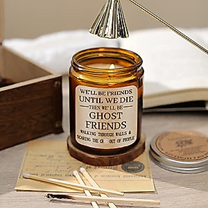 LAMIVEENLA Best Friend Valentines Day Gifts for Women Scented Candle Lavender - Funny Birthday Gifts for Friends Female Friendship Gifts Going Away Gifts for Coworker Soy Candle 7.4oz