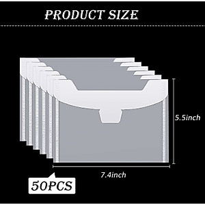50 Pieces Clear Stamp and Die Storage Bag Pockets with Label Stickers Envelopes Scrapbooking Storage Cutting Dies Stencil Organizer for Card Making, Clear Stamp Storage(5.5x7.5 Inch)