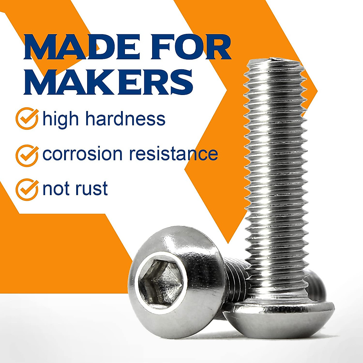 M6-1.0 x 30mm Button Head Socket Cap Screws Metric, Passivated 18-8 Stainless Steel, Allen Socket Drive, Full Thread, Machine Thread, 25 PCS