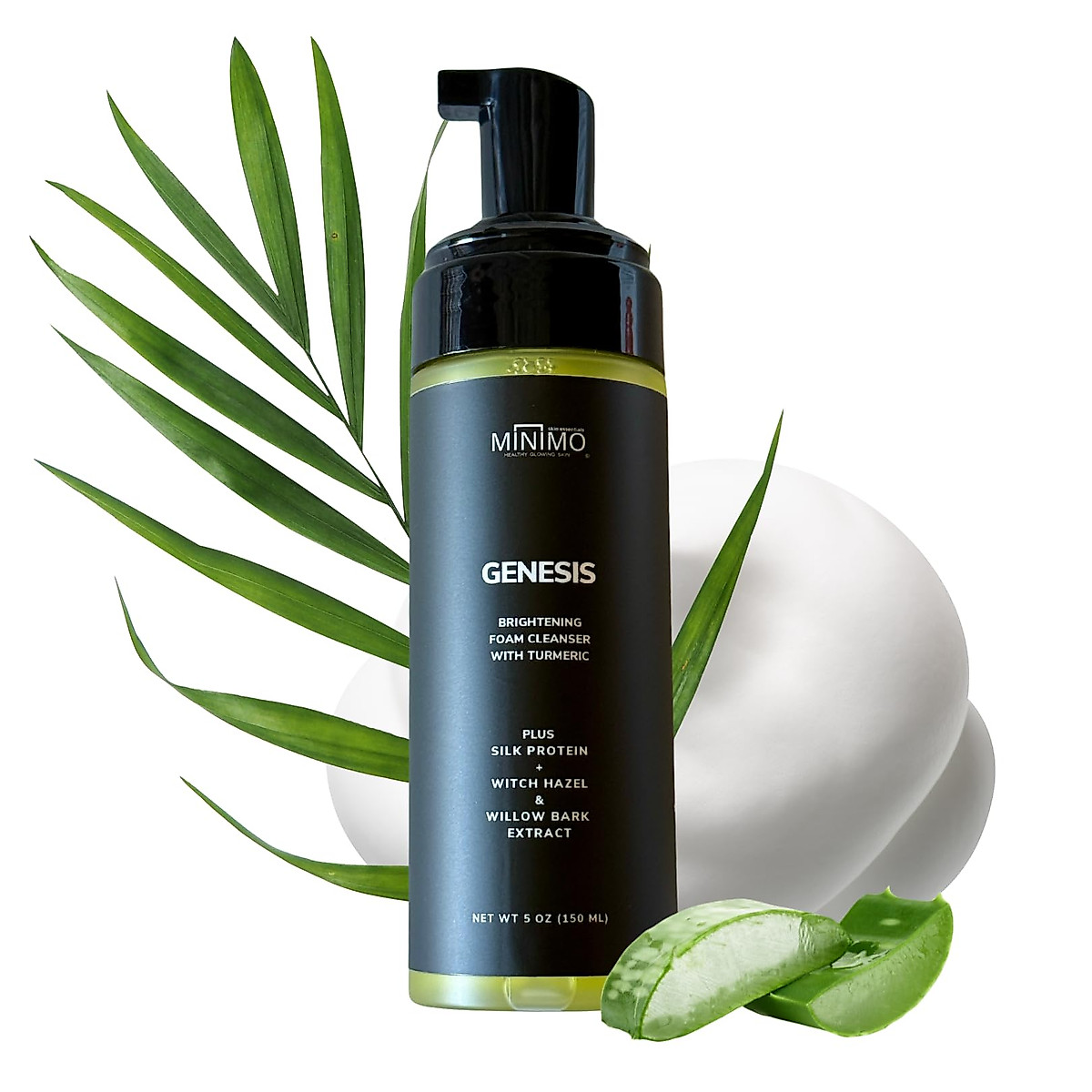 Minimo Bath & Body Genesis Sulfate-Free Turmeric Facial Cleanser | Turmeric Foaming Cleanser For Sensitive Skin | Facial Wash For Women & Men, Oily Skin - 5 fl oz