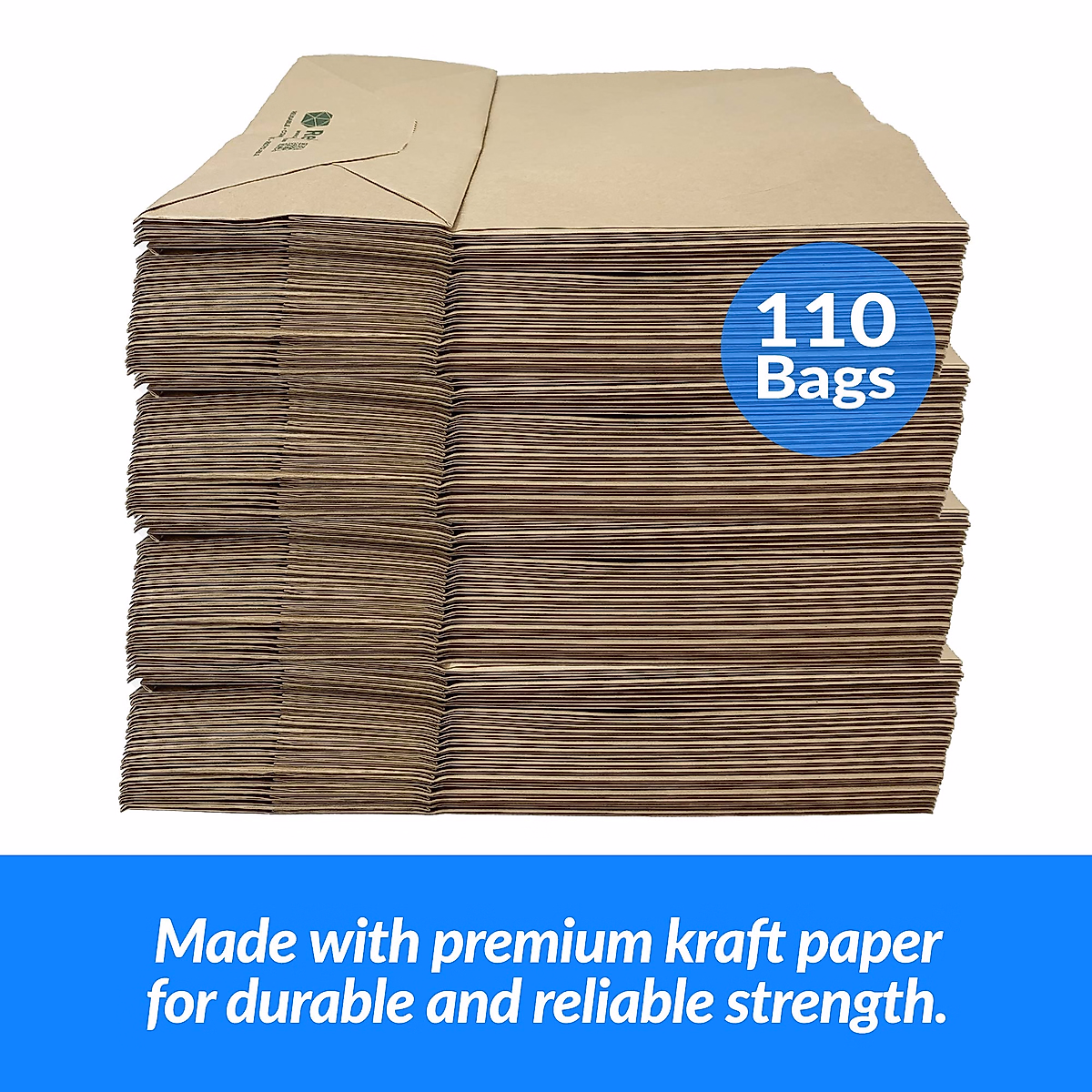 Reli. 110 Pack | 10"x5"x13" | Brown Paper Bags w/Handles | Ideal for Gift Bags, Shopping Bags, Retail/Merchandise Bags | Grocery Bags, To Go/Take Out Bags with Flat Handles