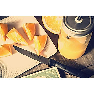 ARCOS Knife Set 4 Inch Nitrum Stainless Steel and 202 mm blade. Professional Knife for Peeling Fruits and Vegetable. Ergonomic Polyoxymethylene Handle and 110 mm Blade. Series Universal. Color Black.