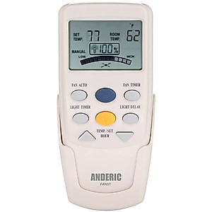 Anderic Replacement FAN-9T with FAN TIMER key Thermostatic Remote Control for Hampton Bay Ceiling Fans - FAN9T (FCC ID: L3HFAN9T, PN: FAN9T)