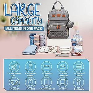 Mowaysers Diaper Bag with Changing Station – Diaper Bag Backpack Baby Changing Station – Multifunction Waterproof Diaper Backpack with Pacifier Case, Stroller Straps – Comfortable and Modern (Red)