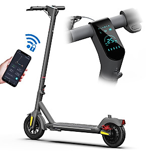 Smart Electric Scooter for Adults - Max 18.6 Mile Range and 15.5Mph for 350W Moter, Auto-Sensing Automatic Headlamps,Headlight & Taillight Foldable, Cruise Control System E Scooter - A5004
