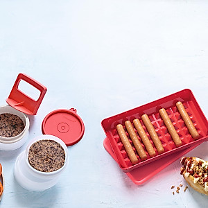 Tupperware Hotdog/Sausage/Bacon Keeper in Red