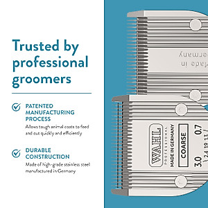 Wahl Professional Animal 5-in-1 Adjustable Blade Arco, Bravura, Chromado, Creativa, Figura, and Motion Pet, Dog, and Horse Clippers - Coarse (2179-401)