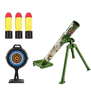 deAO Launcher Toy Shooting Game Toy Play Set with Music Function, Adjustable Elevation and Foam Rocket Missiles Included – Great Indoor and Outdoor Fun for Kids