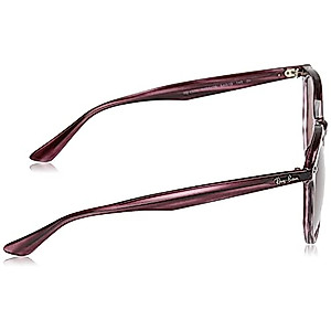 Ray-Ban RB4306 Hexagonal Sunglasses, Striped Bordeaux Havana/Dark Violet, 54 mm