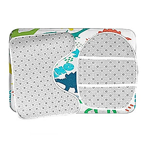WONDERTIFY Dino Pattern Bathroom Antiskid Pad T-Rex Dinosaur Triceratops 3 Pieces Bathroom Rugs Set, Bath Mat+Contour+Toilet Lid Cover