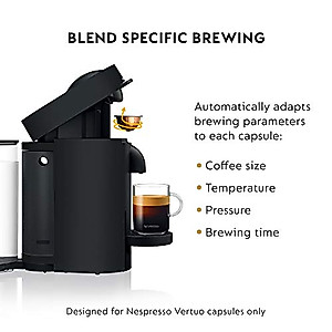 Nespresso Vertuo Plus Deluxe Coffee and Espresso Maker by De'Longhi, Matte Black with Aeroccino Milk Frother