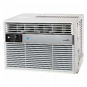 HomePointe 10,000 BTU Single Phase Window Air Conditioner Unit with 1-Touch Remote Control, LED Display Digital Panel, and Installation Kit, White