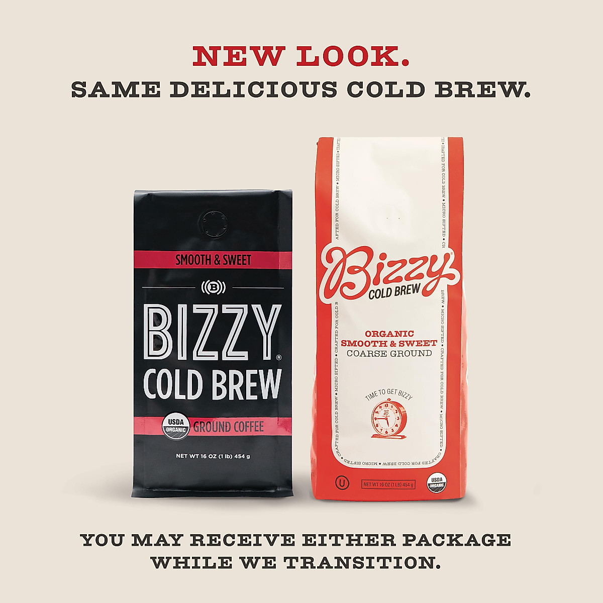 Bizzy Organic Cold Brew Coffee | Bundle | Coarse Ground Coffee | Smooth & Sweet 1 LB + Breakfast Blend 1 LB | 2 Pack