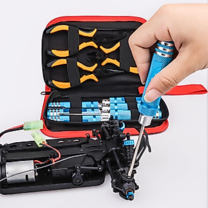 RC Tool Kit - RC Screwdriver(Flat/Phillips/Hex), Screw Kit, Pliers, Wheel Wrench, Tray for RC Car FPVDone Quadcopter Helicopter Boat Compatible with Traxxas, Axial, Redcat, HPI, Losi RC Repair Tools