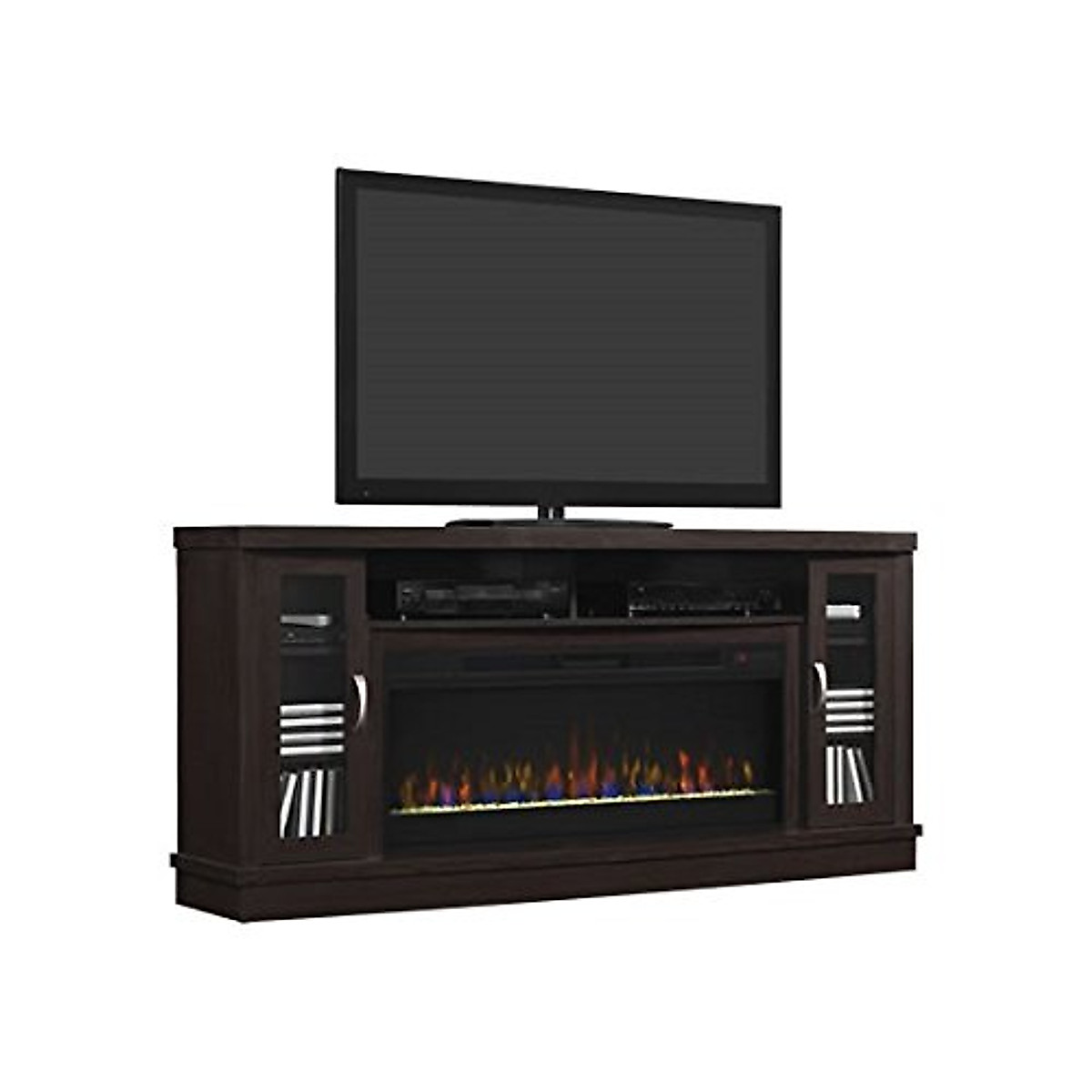 Classic Flame Hutchinson 70" Infrared Electric Fireplace Entertainment Center & 42" Linear Firebox - Oak Espresso, 42MM3115-PE91 & 42II042FGT