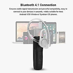 Yoidesu TWS Wireless Bluetooth Ear-Hook Earbuds Portable True Wireless Earbuds Noise-Canceling Hands-Free Sports & Exercise in Ear Business Headphones (Black)