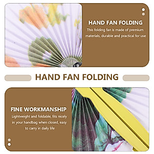 jojofuny 6 Pcs Folding Small Fan Foldable Miss Paper White Fan