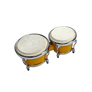 Zenison - BONGO DRUMS 8+9" SET, NATURAL WOOD Dual Bongos WORLD LATIN Percussion