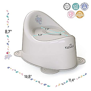 KID WICK Snail Potty Training Seat with Steady, Anti-Slip Design and Closeable Lid, Comfortable and Supportive Trainer for Boys and Girls,Improved Stability for Small Toddlers,BPA Free,Grey - KU040402