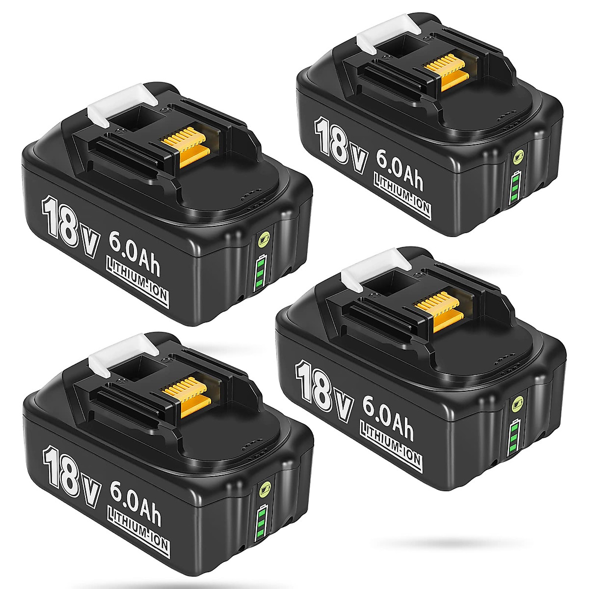 APTOOLER Replacement for Makita 18V Battery 6.0Ah 4/pk Compatible with Makita BL1815 BL1830 BL1835 BL1840 BL1850 BL1860 18volt Battery