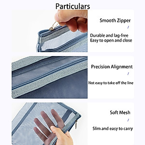 10 Pack Mesh Zipper Pouches for Organizing, Double Layers Nylon Puzzle Building Block Sets Toy Storage Organization with Handle, Multipurpose for Travel, School, Board Game, Office, and Home Organize