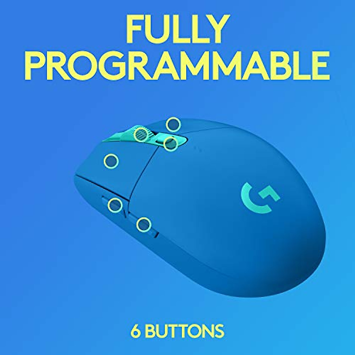 Logitech G305 LIGHTSPEED Wireless Gaming Mouse, Hero 12K Sensor, 12,000 DPI, Lightweight, 6 Programmable Buttons, 250h Battery Life, On-Board Memory, PC/Mac - Blue