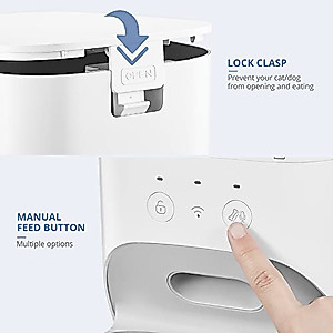 XTUOES Automatic Cat Feeders 2.4G WiFi, Automatic Dog Cat Feeders with App Control for Dry Food,1-10 Meals Per Day& 30s Meal Call,Timed Automatic Feeder for Cat Dog, 4L