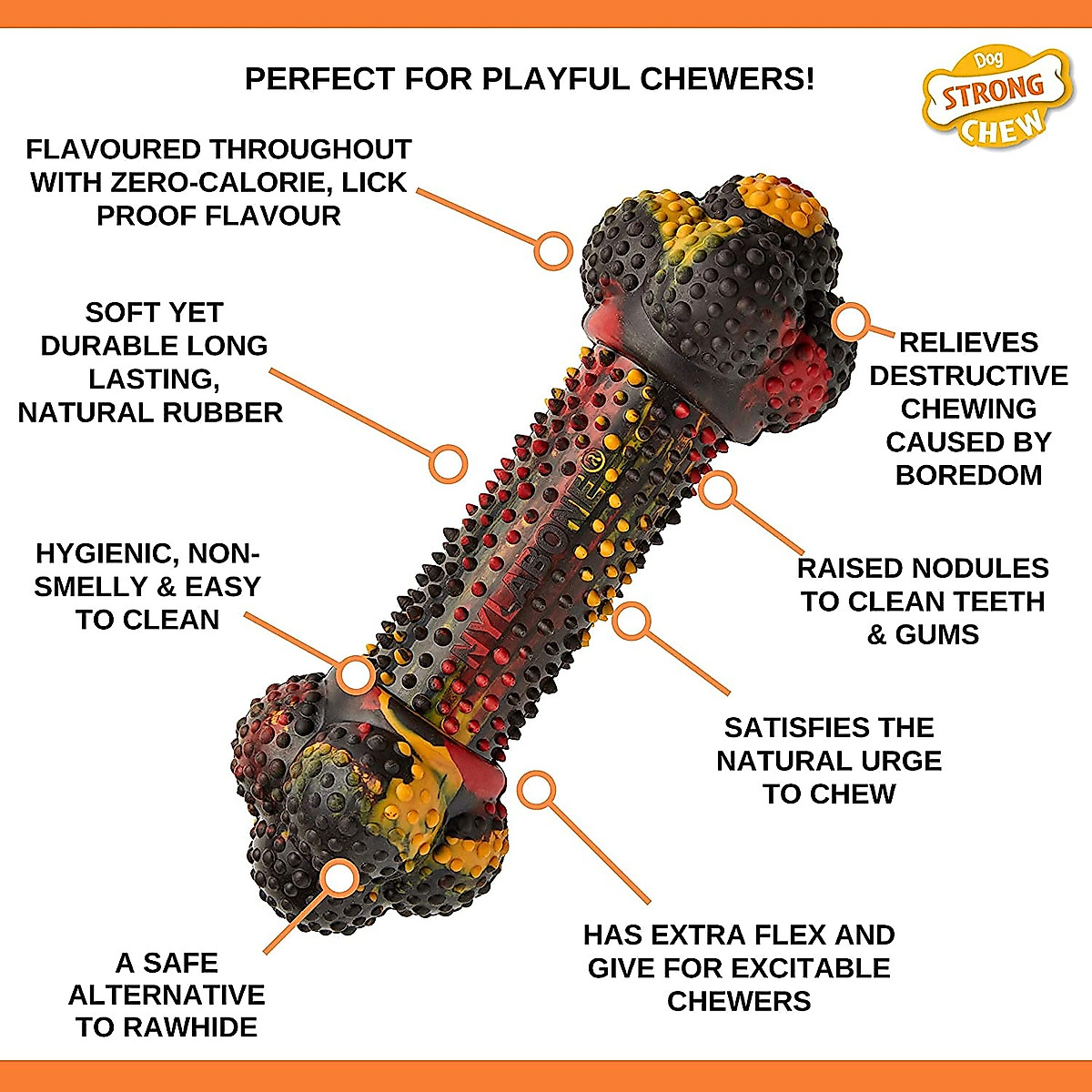Nylabone 3 Pack of Bacon Cheeseburger Flavor Frenzy Strong Chew Toys, Small