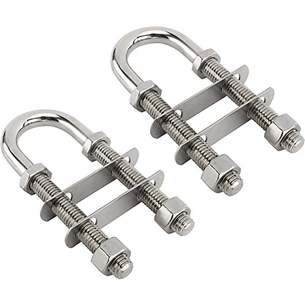 YaeMarine 2-Pack 1/2" Stainless Steel Marine Boat Stern Bow Eye Tie Down U Bolt, Thread Length 2-1/2" Total Length: 4" (Dia. 1/2" x 4" Total Length)