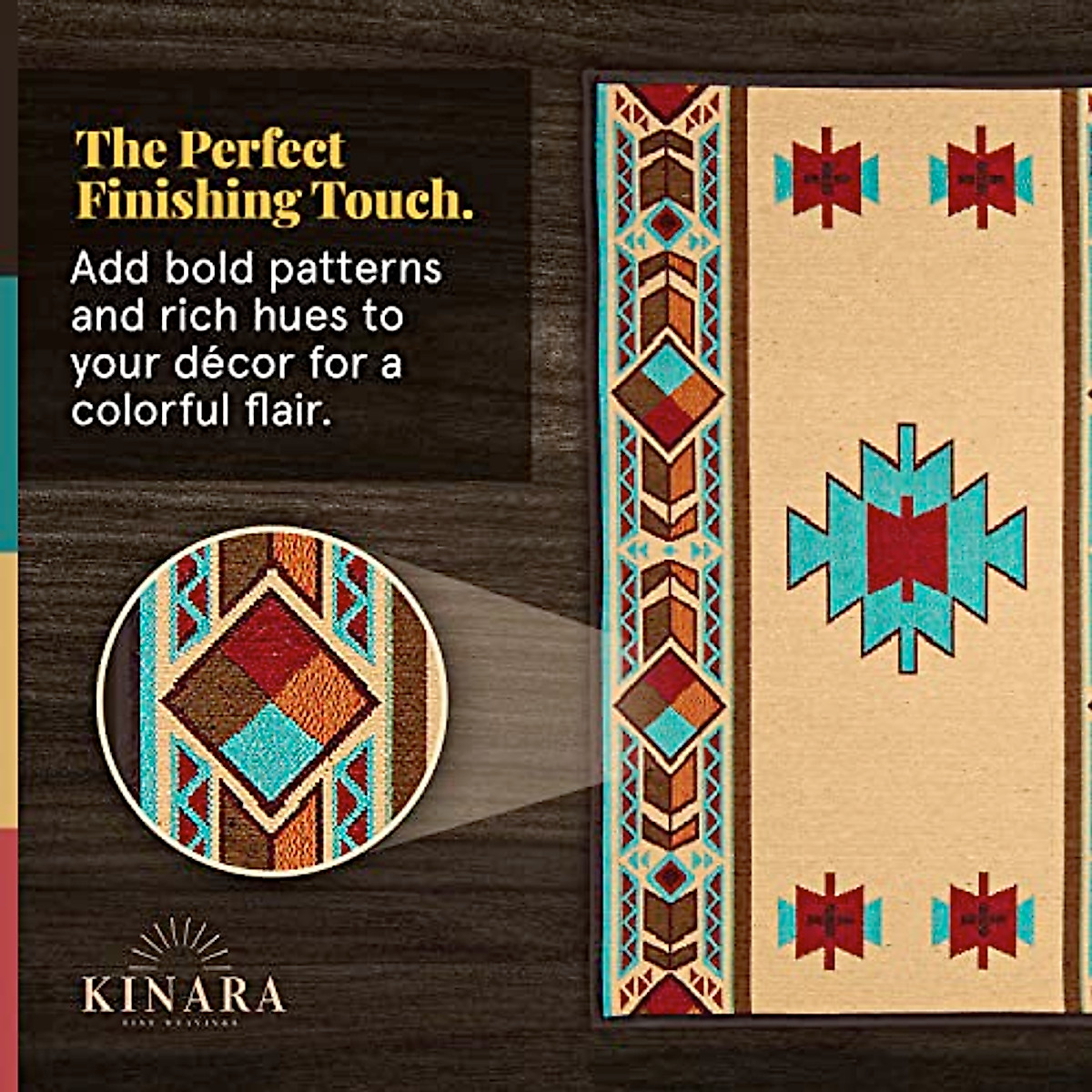Kinara Carrizo Area Rug – Southwestern Native American Design – Beautiful and Unique Pattern – Fine Weaving and Quality Material for Everyday Use – Non-Skid – 3x2 feet