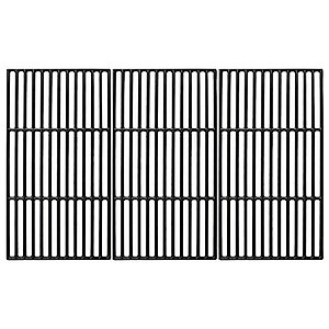 Uniflasy Cast Iron Cooking Grate for Char-Griller 1624 Smokin' Champ Charcoal Grill Horizontal Smoker Grates Replacement Parts for Chargriller Set of 3