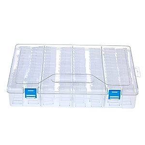 Clear Plastic Diamond Storage Box with Compartment 112 Pack Transparent Diamond Embroidery Painting Accessory Tool Drill Jewelry Beads Container Holder with Label