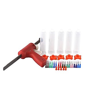 Fhis Dispensing 30ml Manual Syringe Gun Single Liquid Glue Gun and 30cc Cones 5Pcs and Dispensing Tips Silicone Glue Adhesive Bonding Extrusion Tool