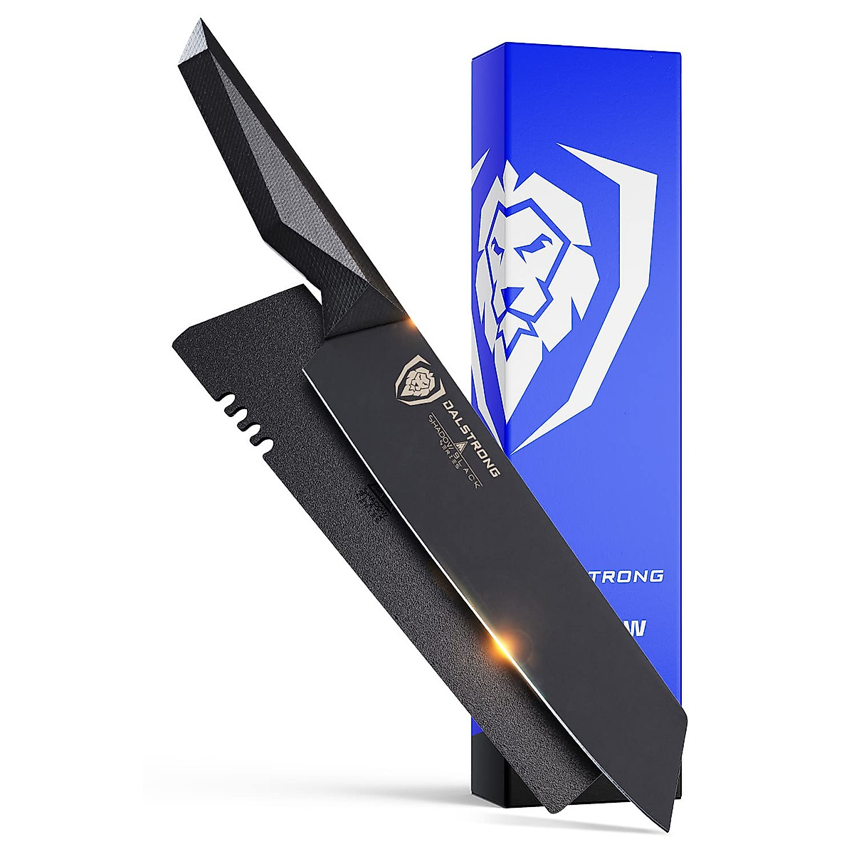 Dalstrong Kiritsuke Knife - 8.5 inch - Shadow Black Series - Black Titanium Nitride Coated - High Carbon - 7CR17MOV-X Vacuum Treated Steel Kitchen Knife - Sheath - Chef Knife - NSF Certified