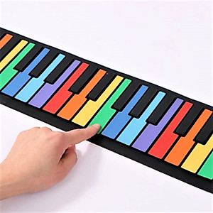 MAGICON NEW 49 Key Roll Up Electronic Digital Music Piano, Rechargeable, Recording Feature, 8 Tones, 6 Educational Demo Songs & Build-in Speaker, Educational Piano,Kid'sToy Gif (49 key NEW)