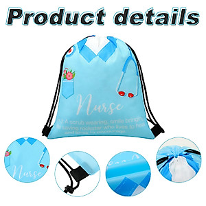 Paterr 24 Pcs Nurse Appreciation Week Nurse Gift Drawstring Backpack Nurse Day Thank You Lightweight Shoulder Bags Nurse Appreciation Nurse Gift Bag for Men Women Healthcare Workers School Party Gift