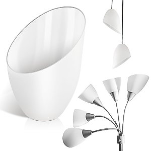6 PCS White Plastic Lamp Shade, 4.1 inch Diameter Horseshoe Lampshade Replacement Lampshade for Chandelier, Pendant Light, Wall Sconces Series, Easy to Install(32mm)
