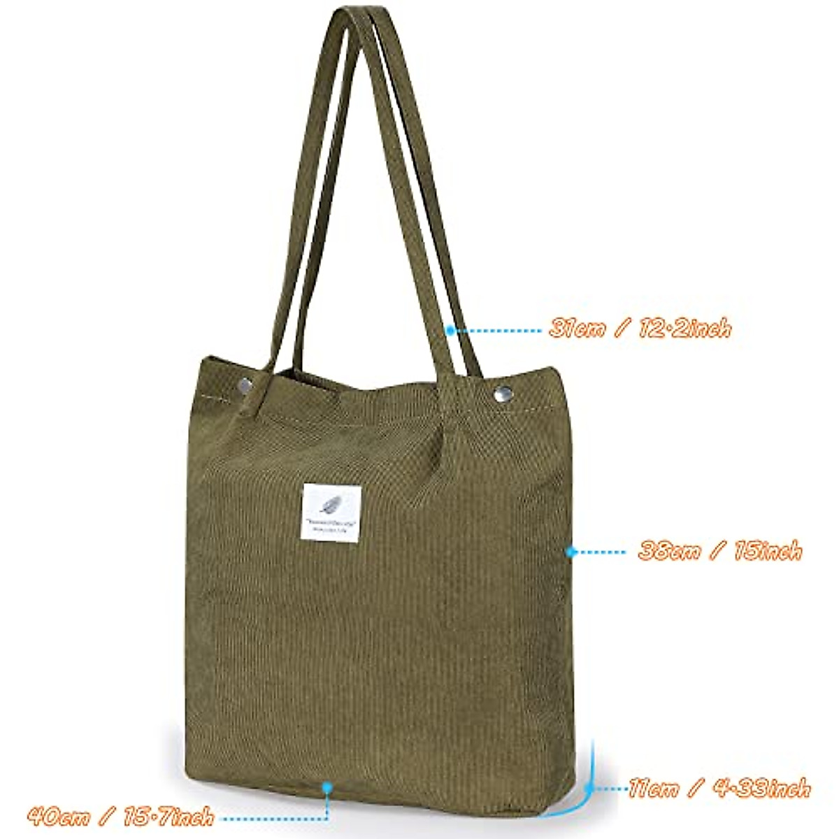 WantGor Large Corduroy Totes Bag Women's Casual Purses Work Handbags Big Capacity Shopping Bag