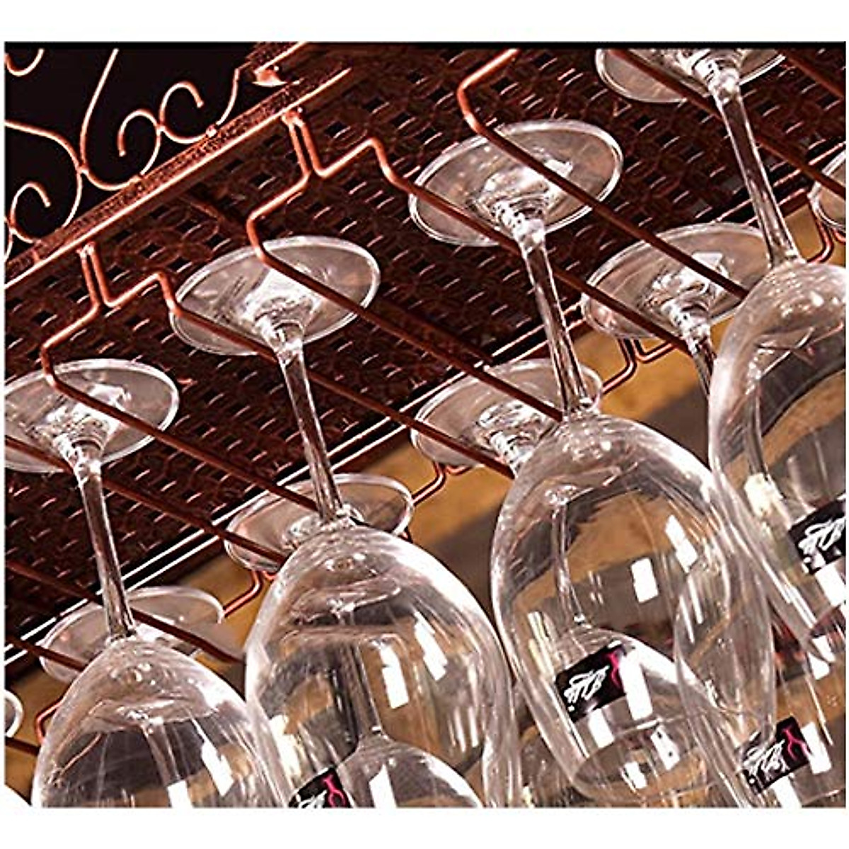 Ceiling Stylish Simplicity Cup Holder Stylish Simplicity Glass Bottle Holder Household Goblet Holder Glass Wine Cup Bracket Bracket Kitchen Bar Floating Rack (Bronze 120 * 25Cm), PIBM, White, 150