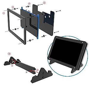 5 inch Capacitive Touch Screen for Raspberry Pi 4-800x480 Pixels HD HDMI Display Touchscreen Portable Monitor with Acrylic Case, Holder and Cables (Support Pi 3B+ & Pi 4,Windows)